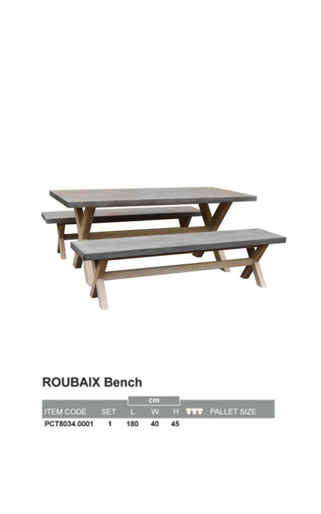 ROUBAIX BENCH SET - ROSA PLANTERS VIETNAM CO., LTD